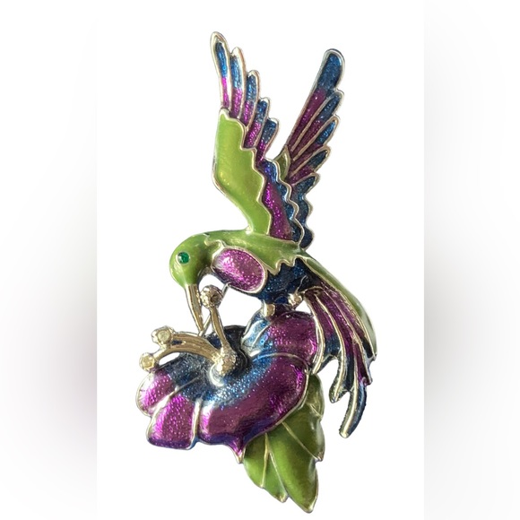 Jewelry | Vintage 194s Hummingbird Enamel Molded Brooch | Poshmark